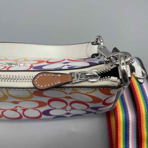 Coach | Bags | Coach Shoulder Bag In Rainbow Signature Canvas And ...